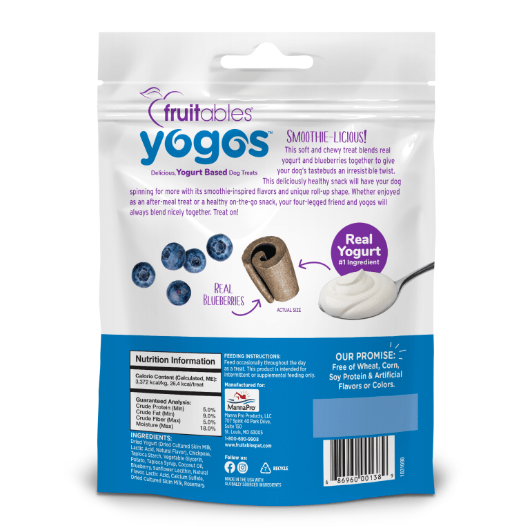 Fruitables Yogos with Yogurt & Blueberry 340g - Pet Food 'N More