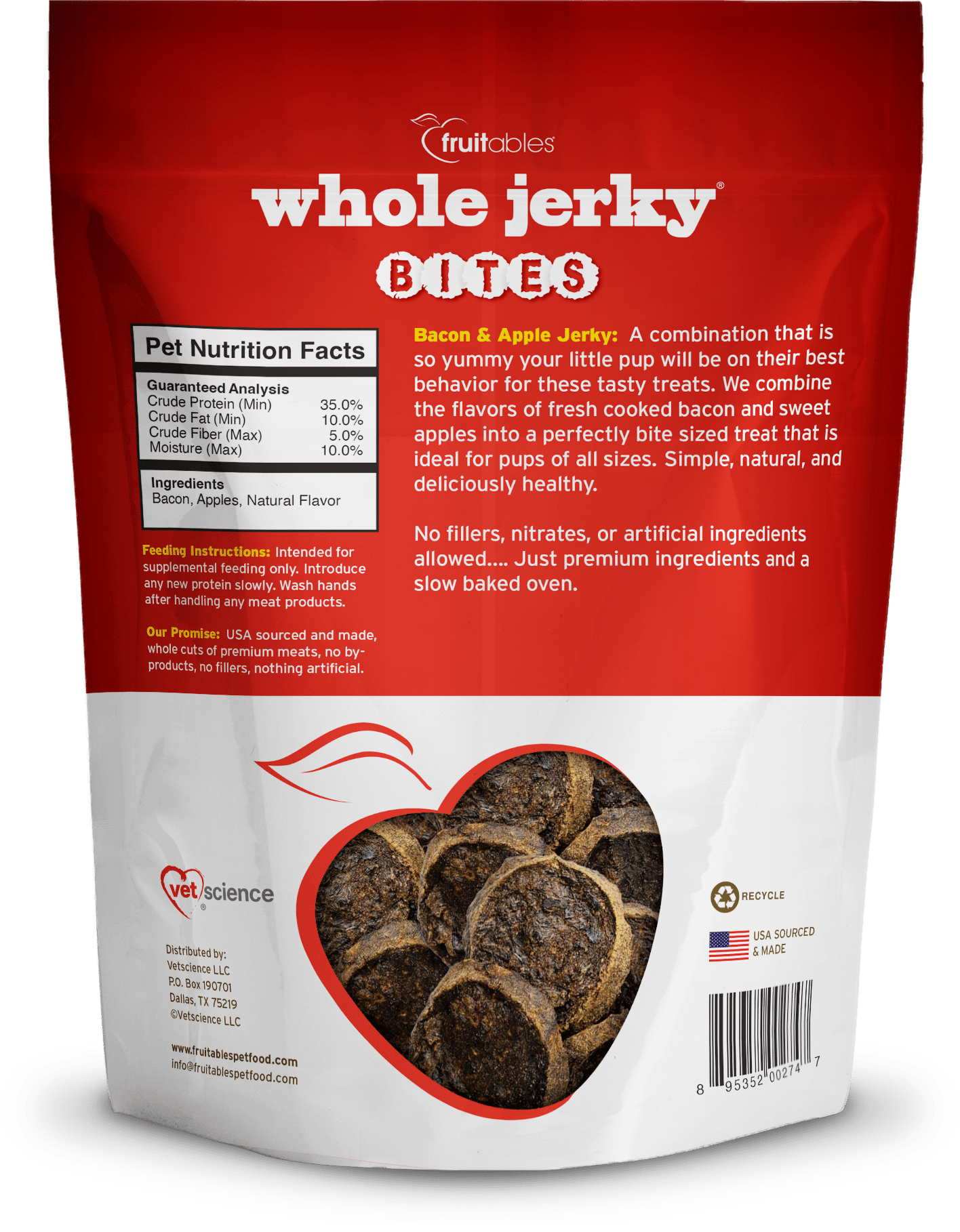 Fruitables Bacon & Apple Jerky Bites - Pet Food 'N More