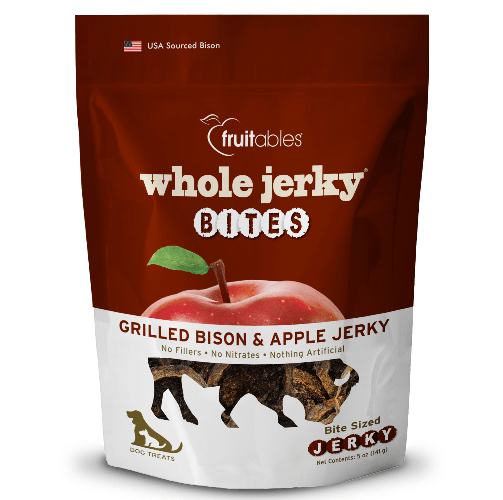 Fruitables Grilled Bison & Apple Jerky Bites - Pet Food 'N More