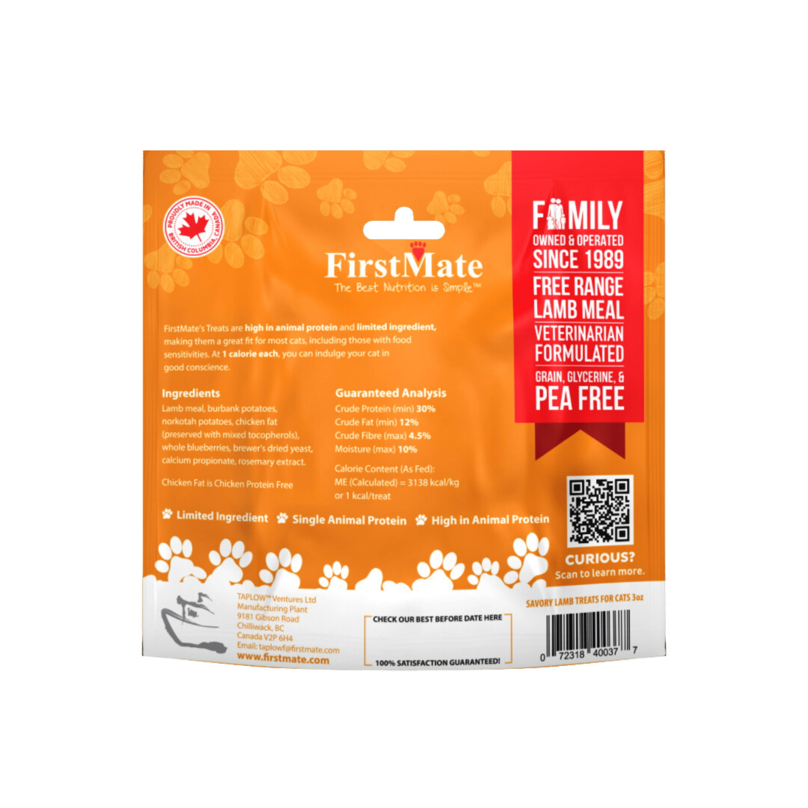 FirstMate Savory Lamb Meal Formula Cat Treats - Pet Food 'N More