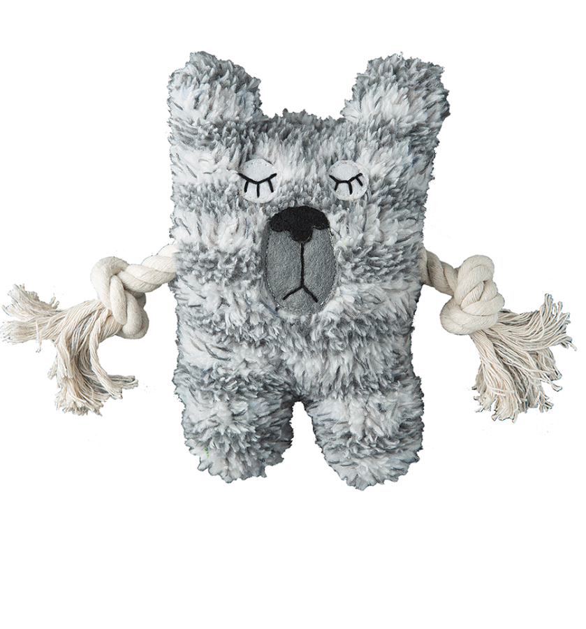 Patchwork Bear Greybar Dog Toy 6" - Pet Food 'N More